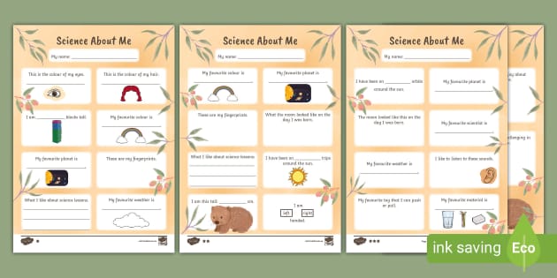 All About Me Science Activity Sheets (teacher made) - Twinkl