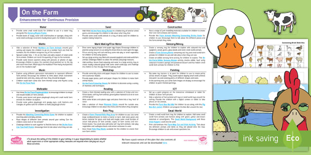 EYFS Farm-Themed Continuous Provision Planning Ideas Resource Pack ...