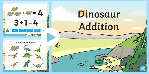Dinosaur Themed Addition PowerPoint - Twinkl