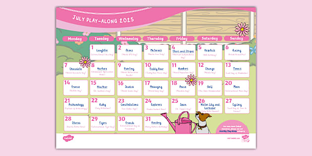 July Play-Along Calendar (2025) (teacher made) - Twinkl
