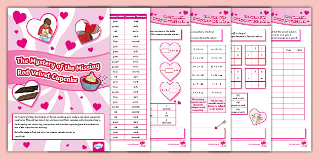 Year 4 The Mystery of the Missing Red Velvet Cupcake Maths Mystery Game