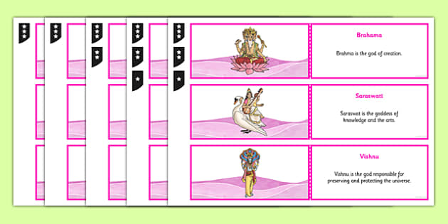 Hinduism Deities Knowledge Testing Cards Differentiated