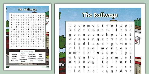 The Railways Word Search - Twinkl - KS2 (teacher made)
