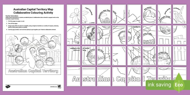 Australian Capital Territory Map Collaborative Colouring