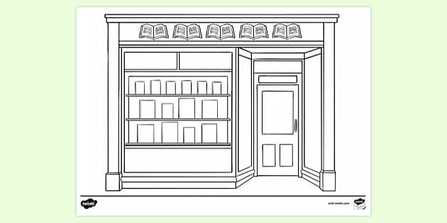 FREE! - Bookshop Display Colouring Sheet (teacher made)