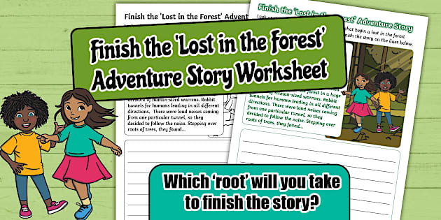 Finish the Lost in the Forest Adventure Story Worksheet