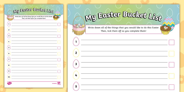My Easter Bucket List Template - Twinkl