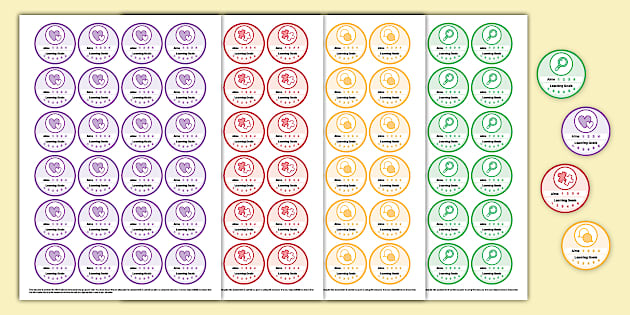 Aistear Aims and Learning Goals Stickers (teacher made)