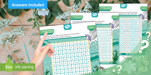 Legendary Creatures Word Search - AL - Twinkl - Kids Puzzles