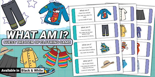 * NEW * What Am I? Guess the Item of Clothing Game - Twinkl