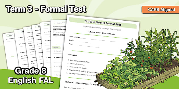Grade 8 - English FAL - Term 3 - Formal Test (CAPS Aligned)
