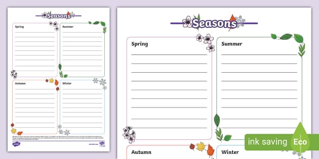 Seasons Fact File Template (Teacher-Made) - Twinkl