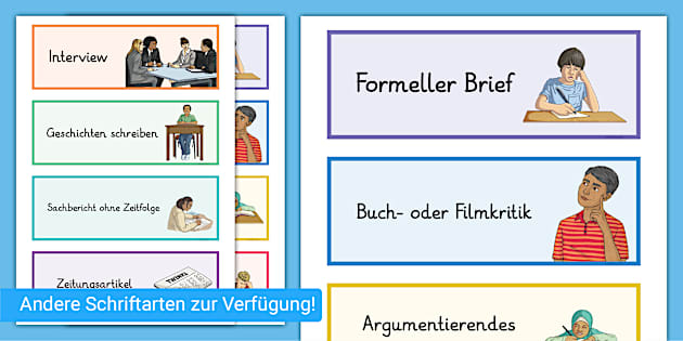 Textsorten-Wortkarten (l'enseignant a fait) - Twinkl
