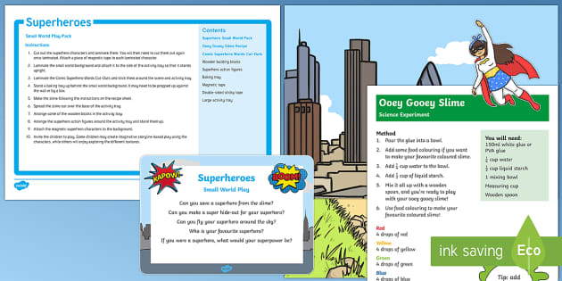 Superheroes Small World Play Idea and Printable Resource Pack