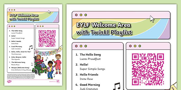 EYLF Welcome Area with Twinkl Playlist (l'enseignant a fait)