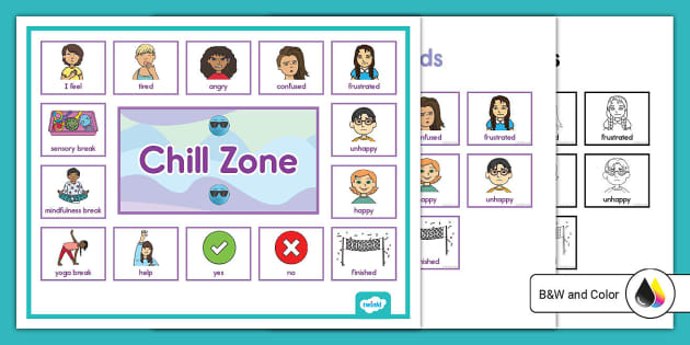Chill Zone Calming Corner Communication Board (teacher made)
