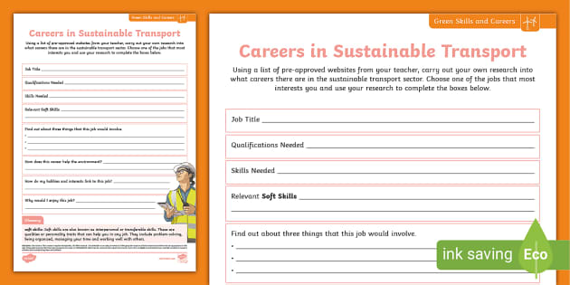 Careers in Sustainable Transport Research Activity - KS2