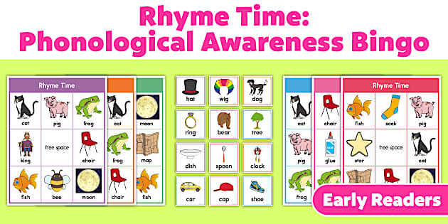 Rhyme Time: Phonological Awareness Bingo Game - Twinkl