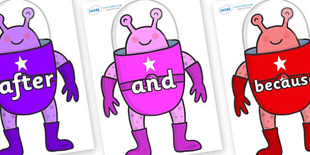 Connectives on Alien (teacher made) - Twinkl