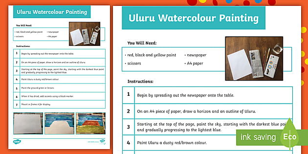 FREE! - Uluru Watercolour Painting Activity (teacher made)