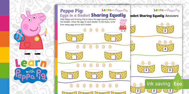 FREE! - 👉 Peppa Pig: Eggs in a Basket Sharing Equally