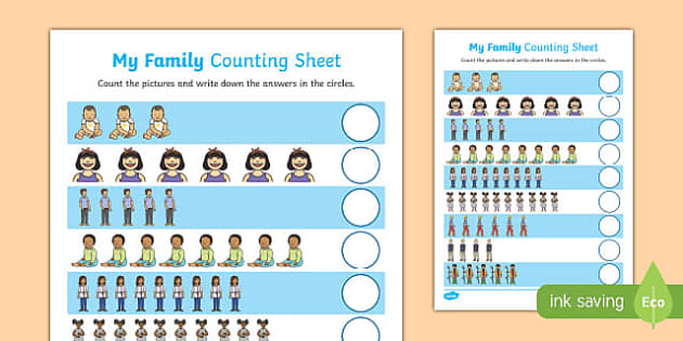 My Family Up to 10 Counting Worksheet / Worksheet, worksheet, 1:1
