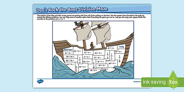 Don't Rock the Boat Division Maze (teacher made) - Twinkl