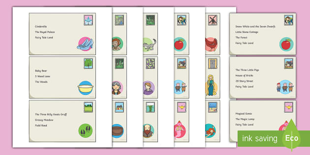 Role-Play Fairy Tale Envelope Cut-Outs (teacher made)