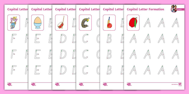 Phonics Level 3 Capital Letter Formation Activity Sheets