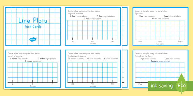 Line Plots Grade 2-5 Task Cards - Math Teaching Resources
