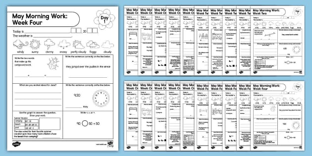 First Grade May Morning Work Bundle (teacher made) - Twinkl