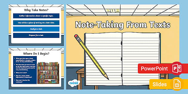 Taking Notes From Texts PowerPoint Google Slides