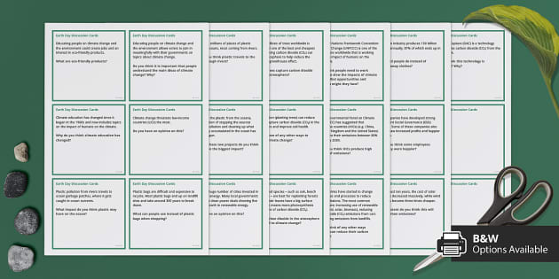 Earth Day: Starter Discussion Cards (teacher made) - Twinkl