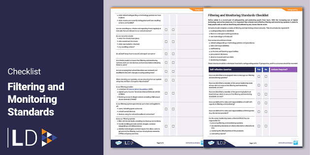 Filtering and Monitoring Standards Checklist - leaders