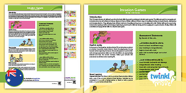 Move PE Year 1 Invasion Games Unit Overview
