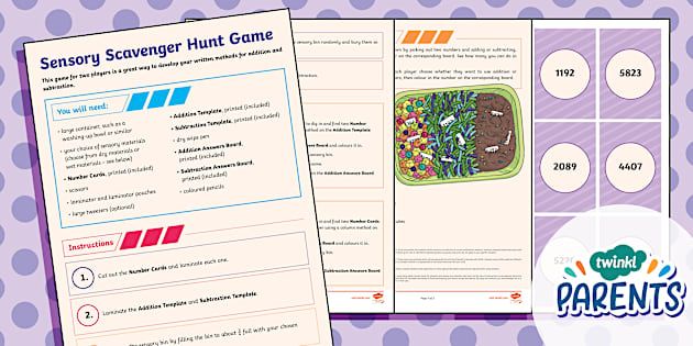 SEND Maths Support: Sensory Scavenger Hunt Game (Year 4 Level)