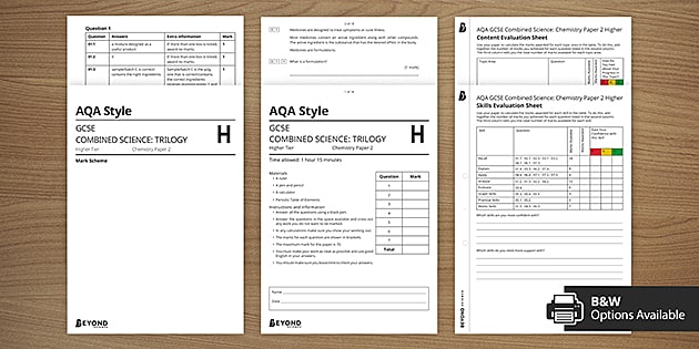 AQA GCSE Combined Science: Chemistry Paper 2 Higher - Twinkl