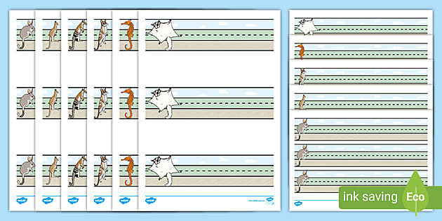 Dotted Thirds Animal Handwriting Template (professor feito)