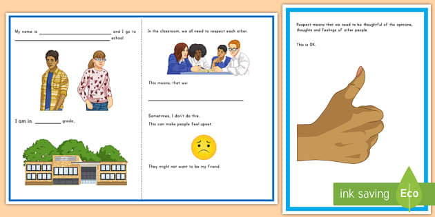 Respecting Others in the Classroom Social Situation Resource Pack - story