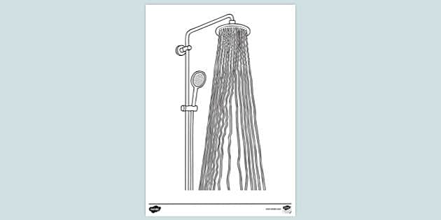 Shower Water Running Colouring Sheet | Colouring Sheets