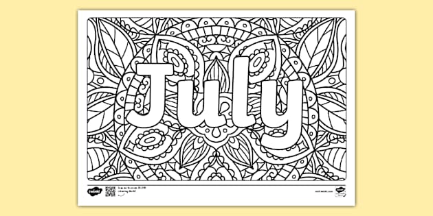 July Mindfulness Colouring Page (professor feito) - Twinkl