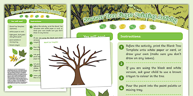Summer Tree Finger Painting Activity (creat de profesori)