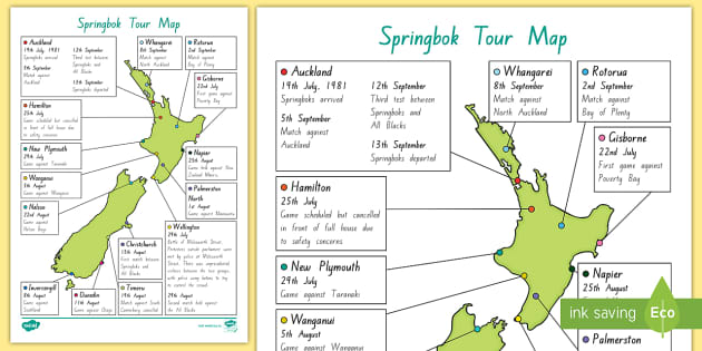 Springbok Tour Map