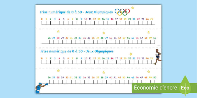 #6879934 - Frise numérique de 0 à 50 - Jeux Olympiques