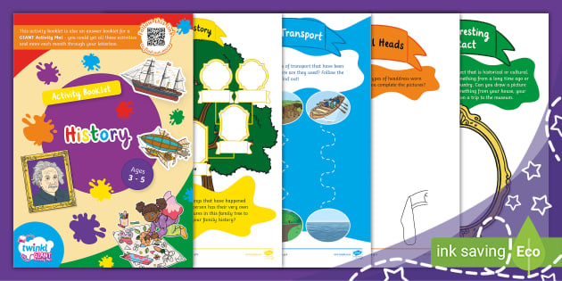 History Activity Booklet Ages 3 - 5 (teacher made) - Twinkl