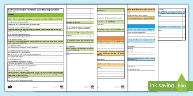 Foundation Guided Reading Assessment Guidelines Checklist Foundation Guided Reading Assessment Guidelines Checklist