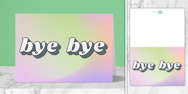 Bye Bye Typography Card | Twinkl Party (teacher made)