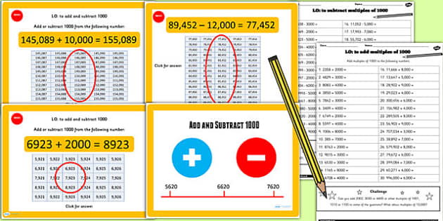 Add or Subtract 1000 Lesson 5 Teaching Pack - teaching pack