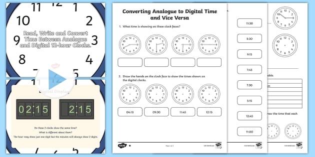 Digital And Analogue Clock Activity Time teacher made 