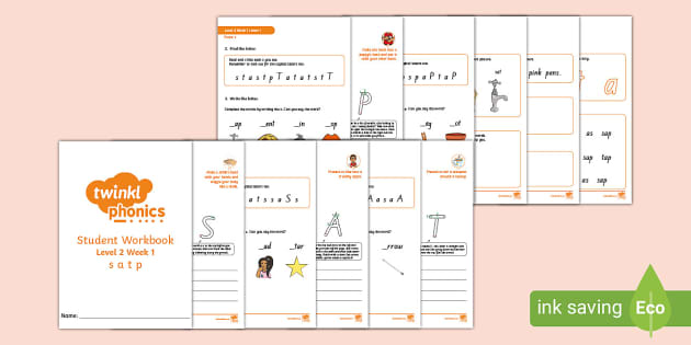 Twinkl Phonics: Level 2: Week 1 Workbook (Teacher-Made)
